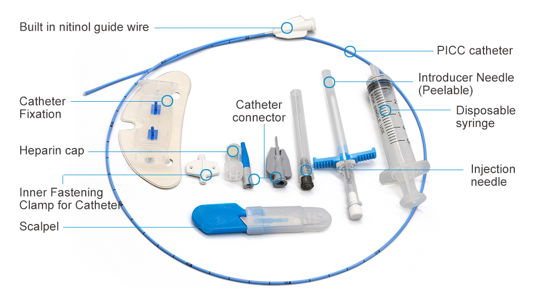 Disposable Silicone PICC Catheter Line Peripheral Inserted Central ...